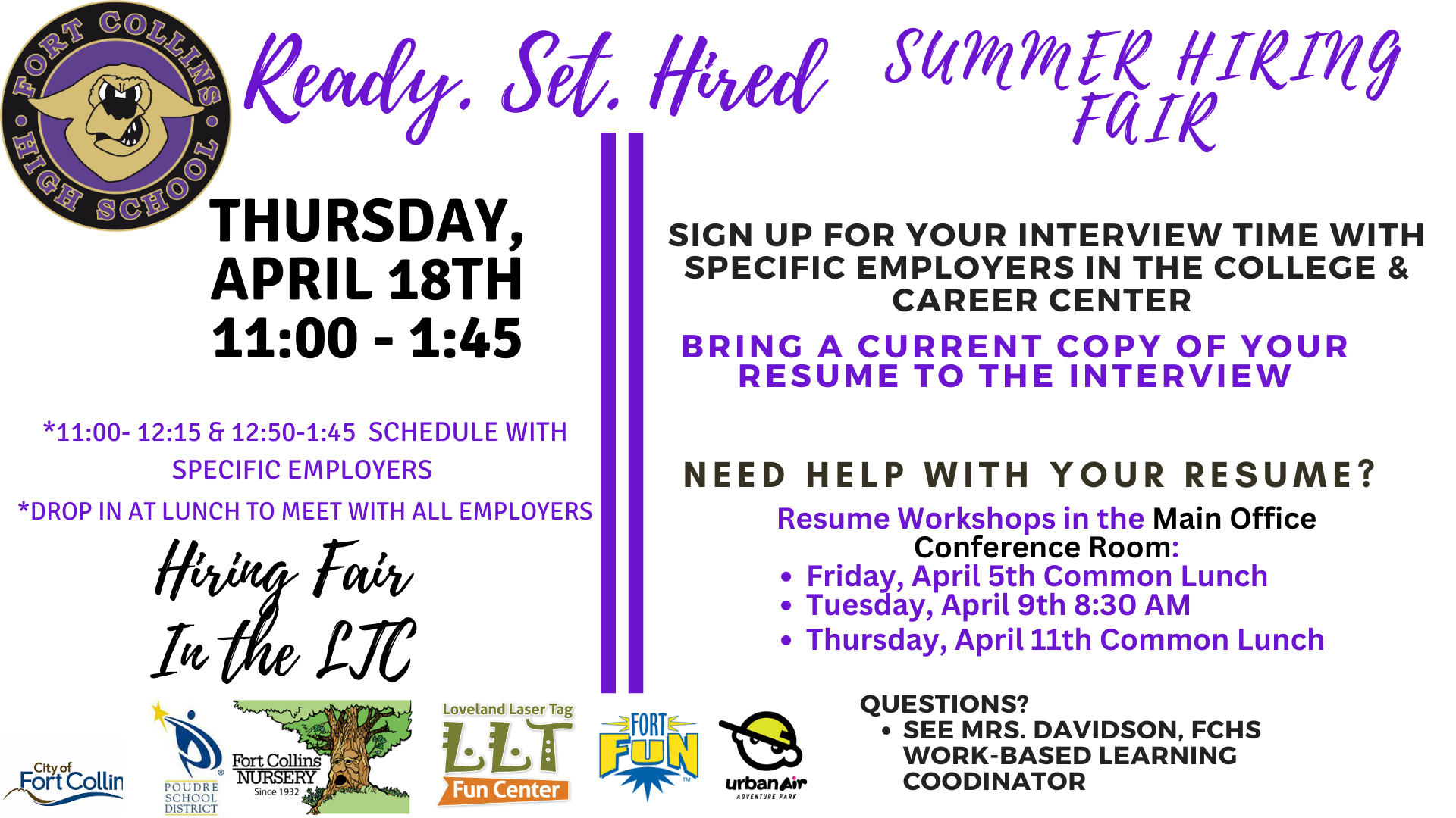 FCHS Summer Hiring Fair | Fort Collins High School